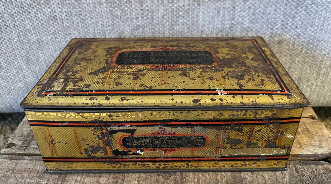 Vintage Chippy Art Deco Talisman Tin - Etsy