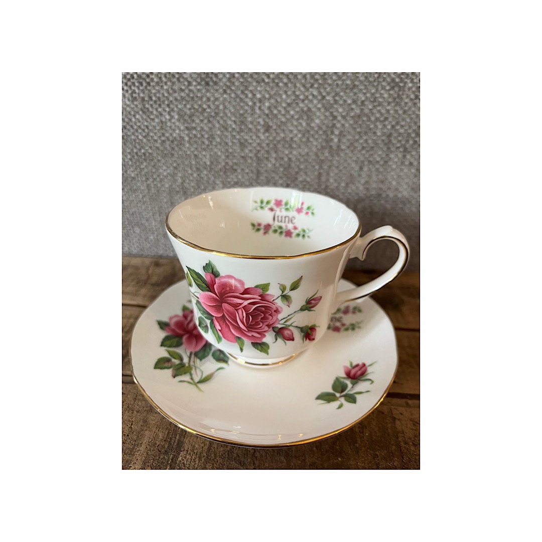 Crown Trent June Tea Cup Saucer Set Pink Floral Bone China England - Etsy