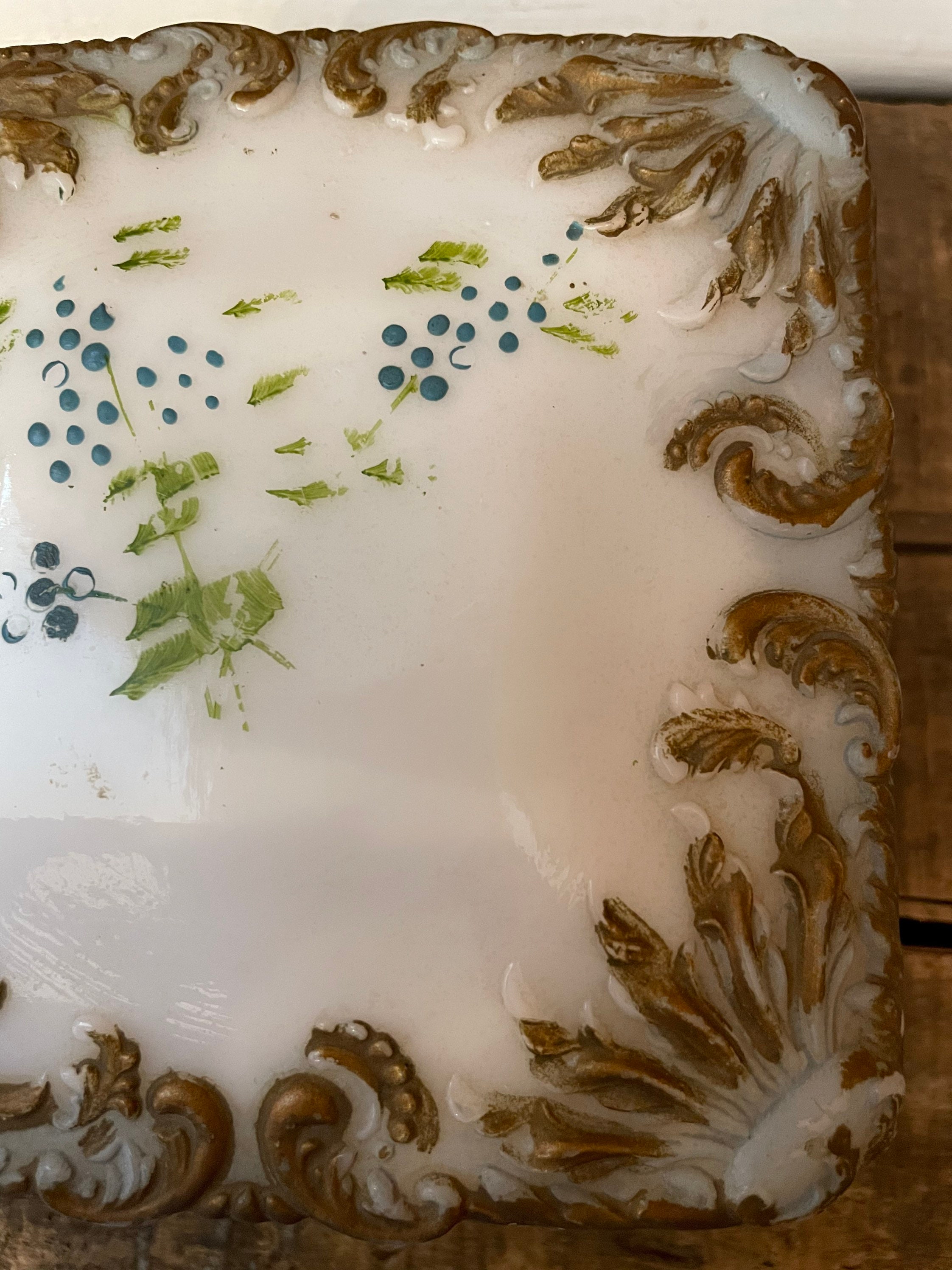 Beautiful Victorian Milk Glass Box With Lid - Etsy