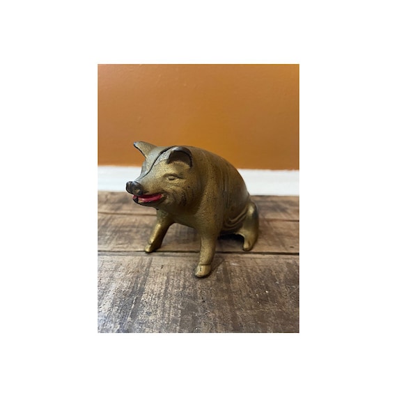 Vintage Cast Iron Gold Pig Still Bank Made by the A.C. - Etsy