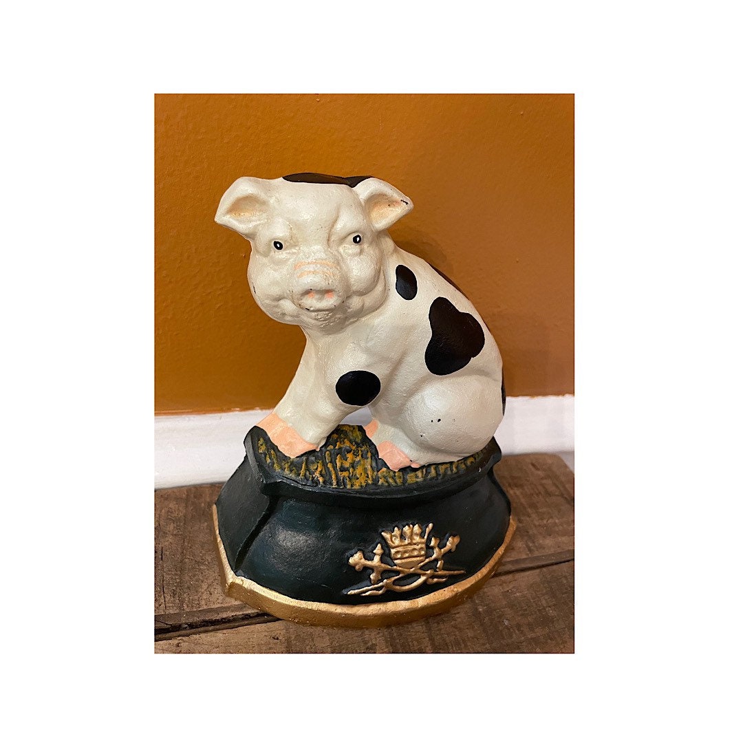 Vintage Cast Iron Pig Door Stopper - Etsy