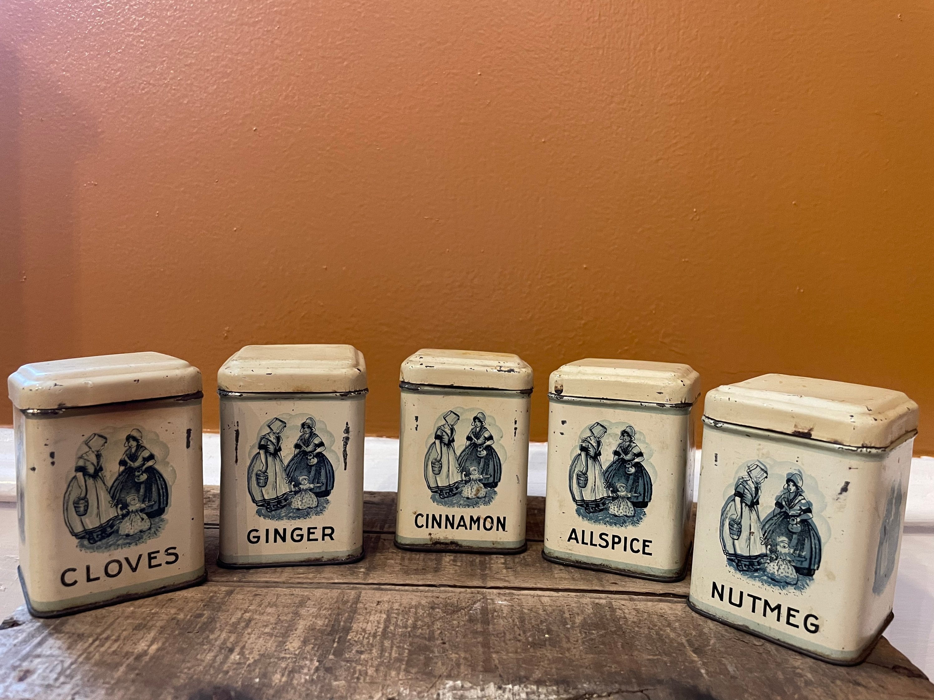 Antique Spice Tin Canister Set From Germany - Etsy