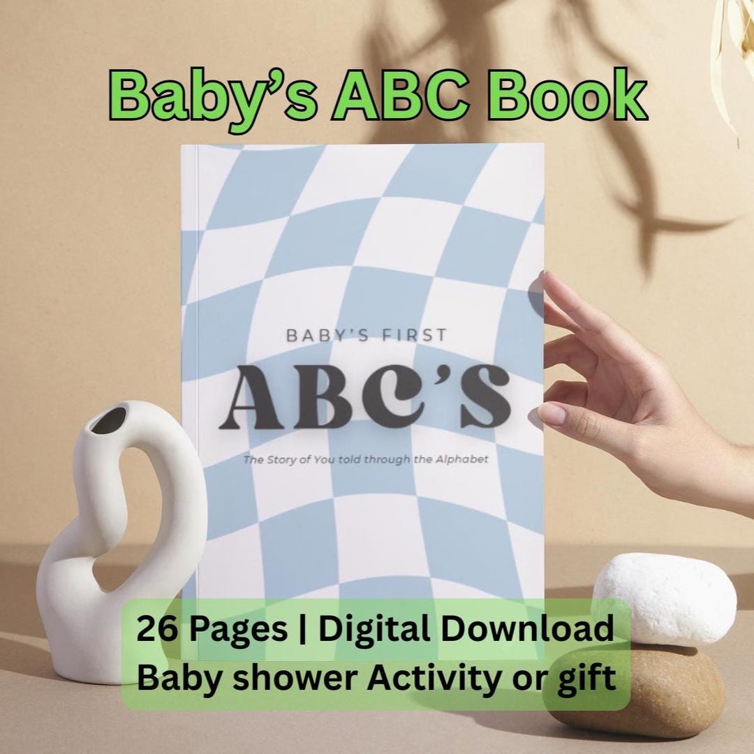 Baby's First ABC Book Printable | Baby Shower Keepsake (instant ...