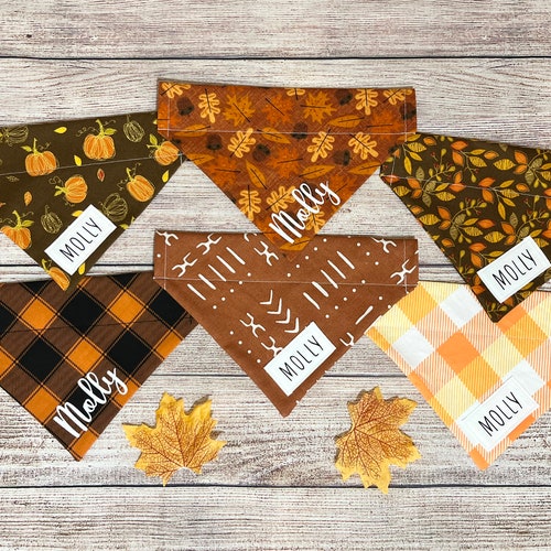 Fall Dog Bandana Over the Collar Fall Dog Bandana Custom Dog - Etsy
