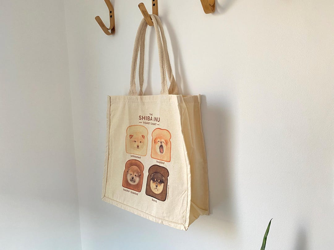 Shiba Inu Toast Chart Cotton Tote Bag - Etsy