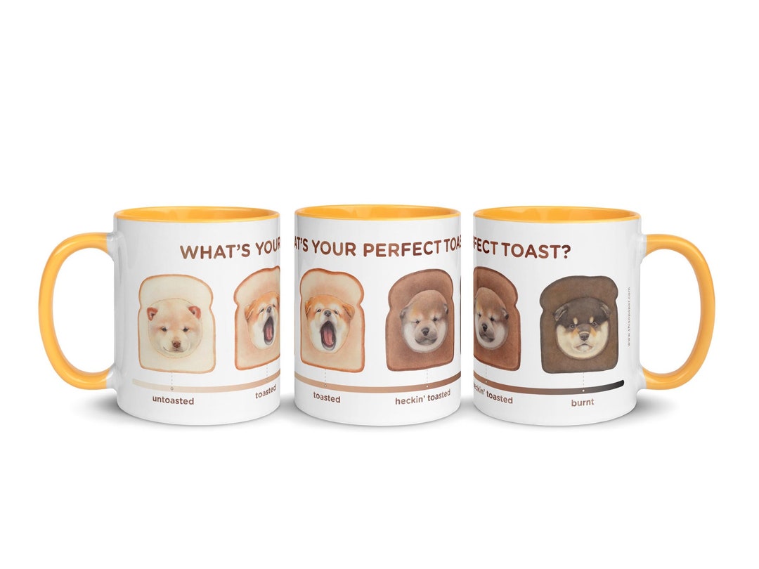 Shiba Inu Toast Chart Mug Yellow - Etsy 日本