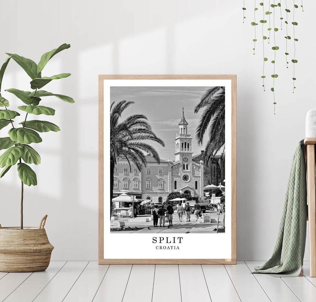 Split Croatia Travel Poster Split Black and White Photo Split City ...
