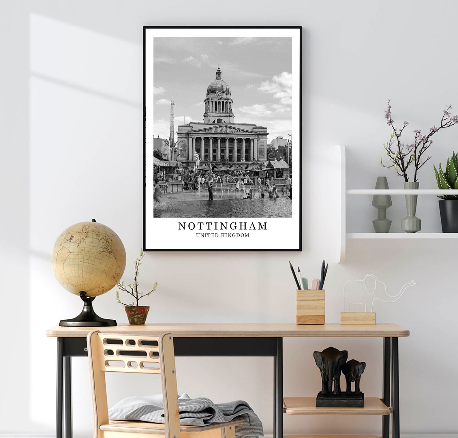 Nottingham Travel Poster Nottingham Black and White Photo Nottingham ...
