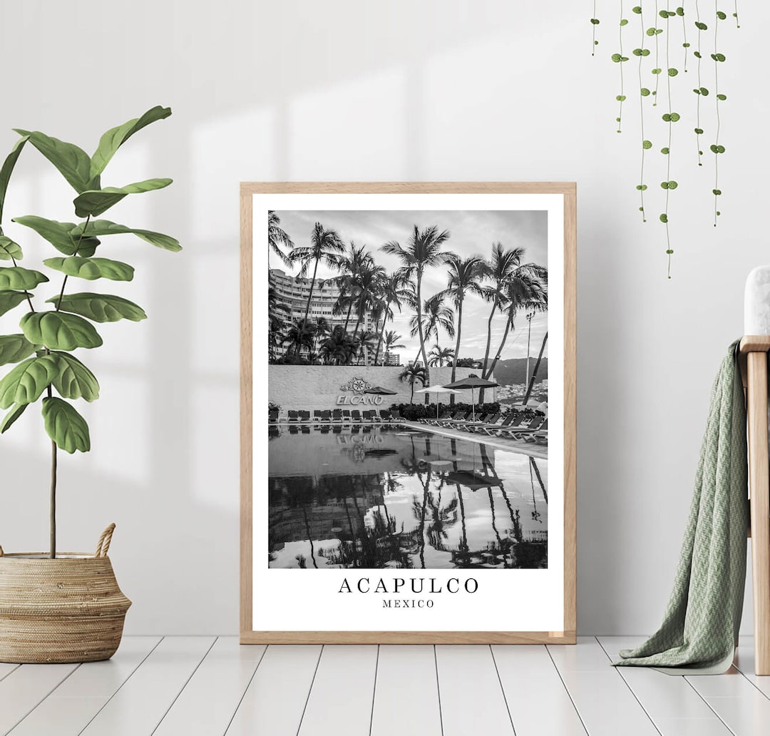 Acapulco Travel Poster Black and White Acapulco Photo Acapulco City ...