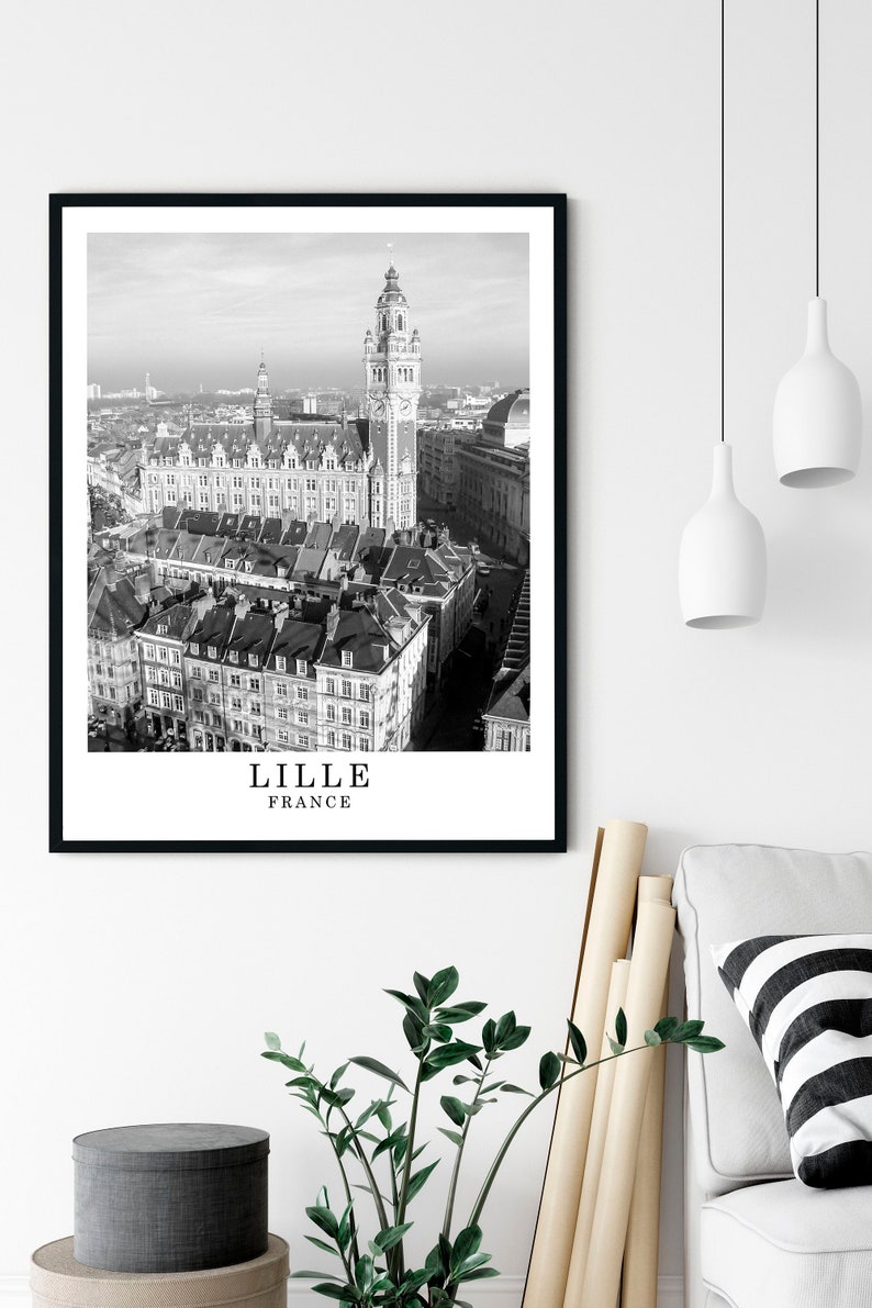 Lille France Travel Poster Lille Black and White Photo Lille Wall Art ...