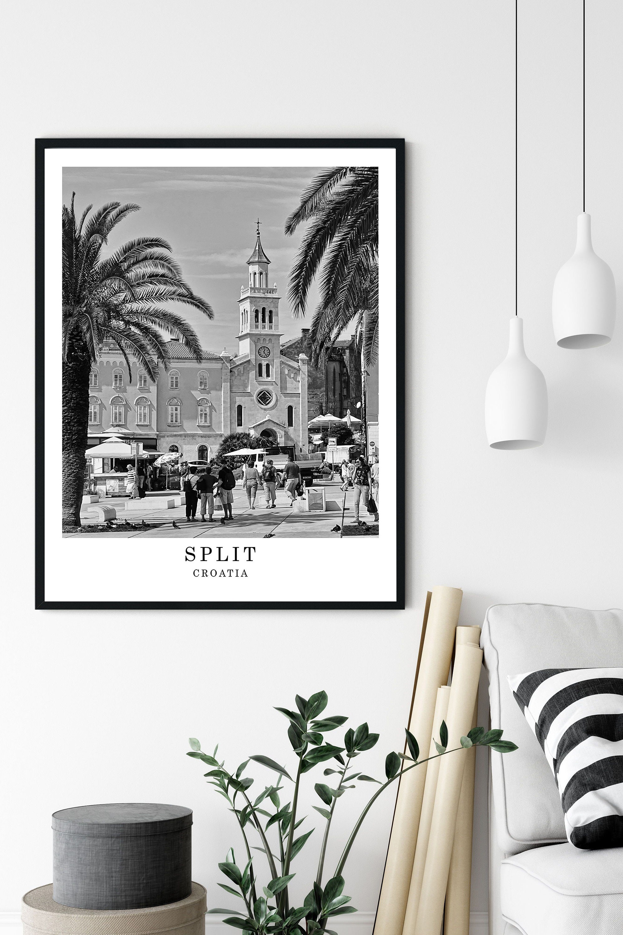 Split Croatia Travel Poster Split Black and White Photo Split Wall Art ...