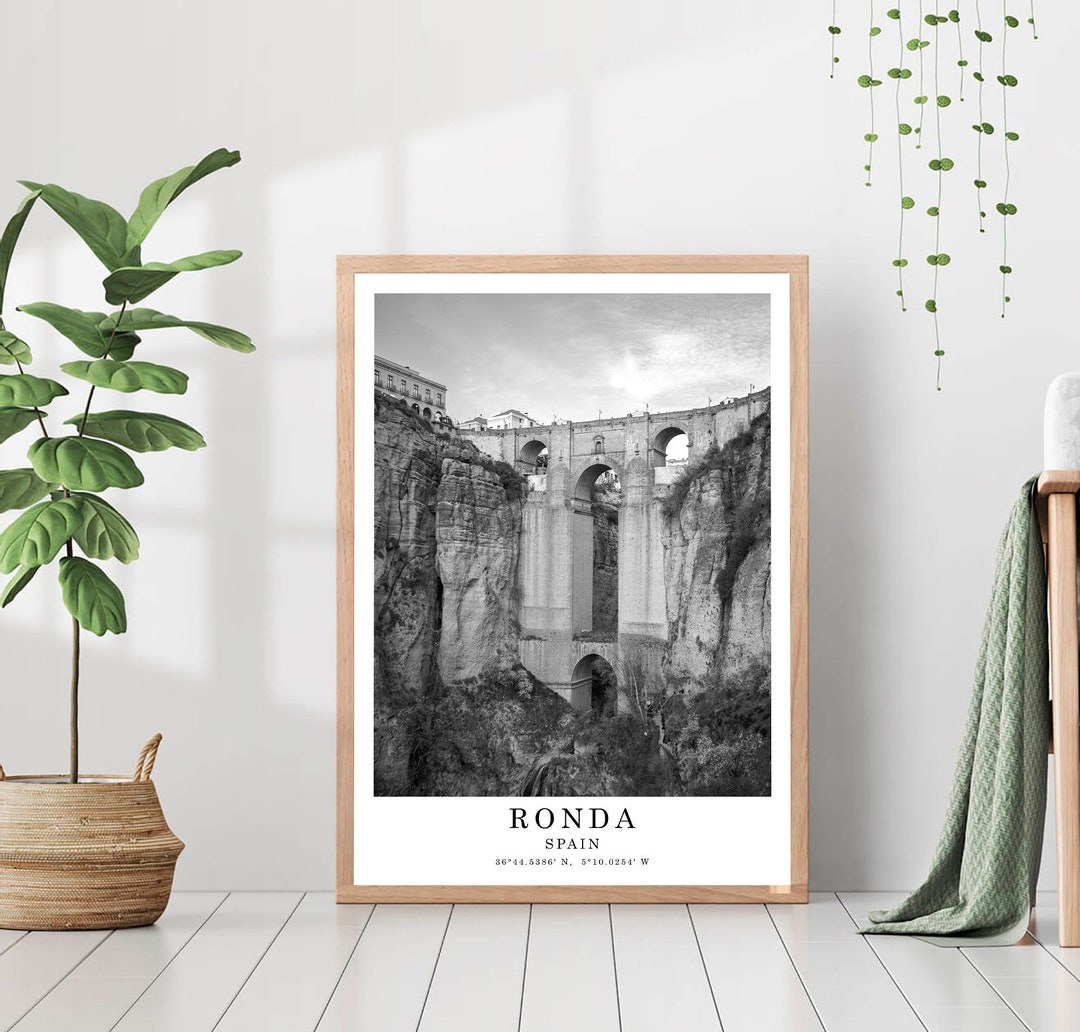 Puente Nuevo Ronda Travel Black and White Photo Spanish Landmark ...