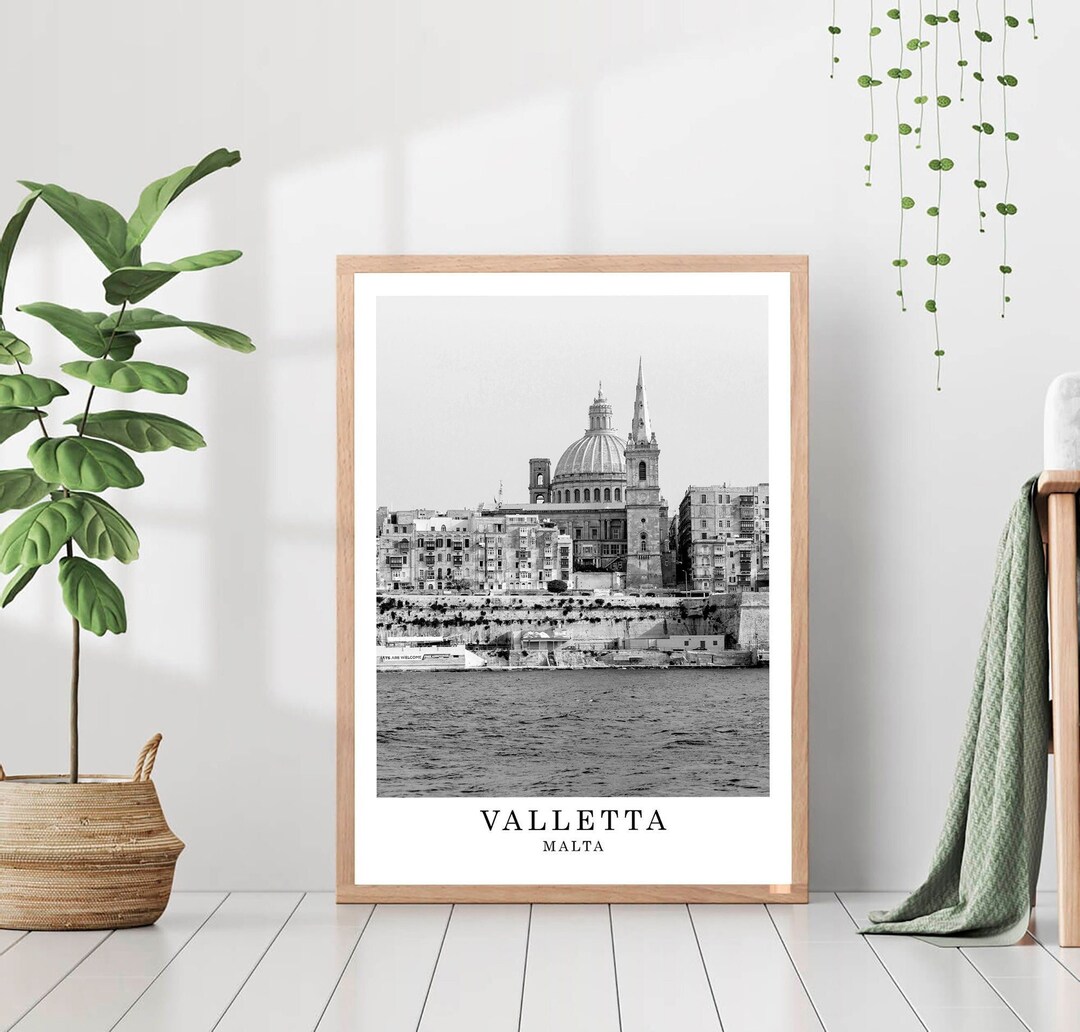 Valletta Travel Poster Valletta Black and White Photo Valletta City ...
