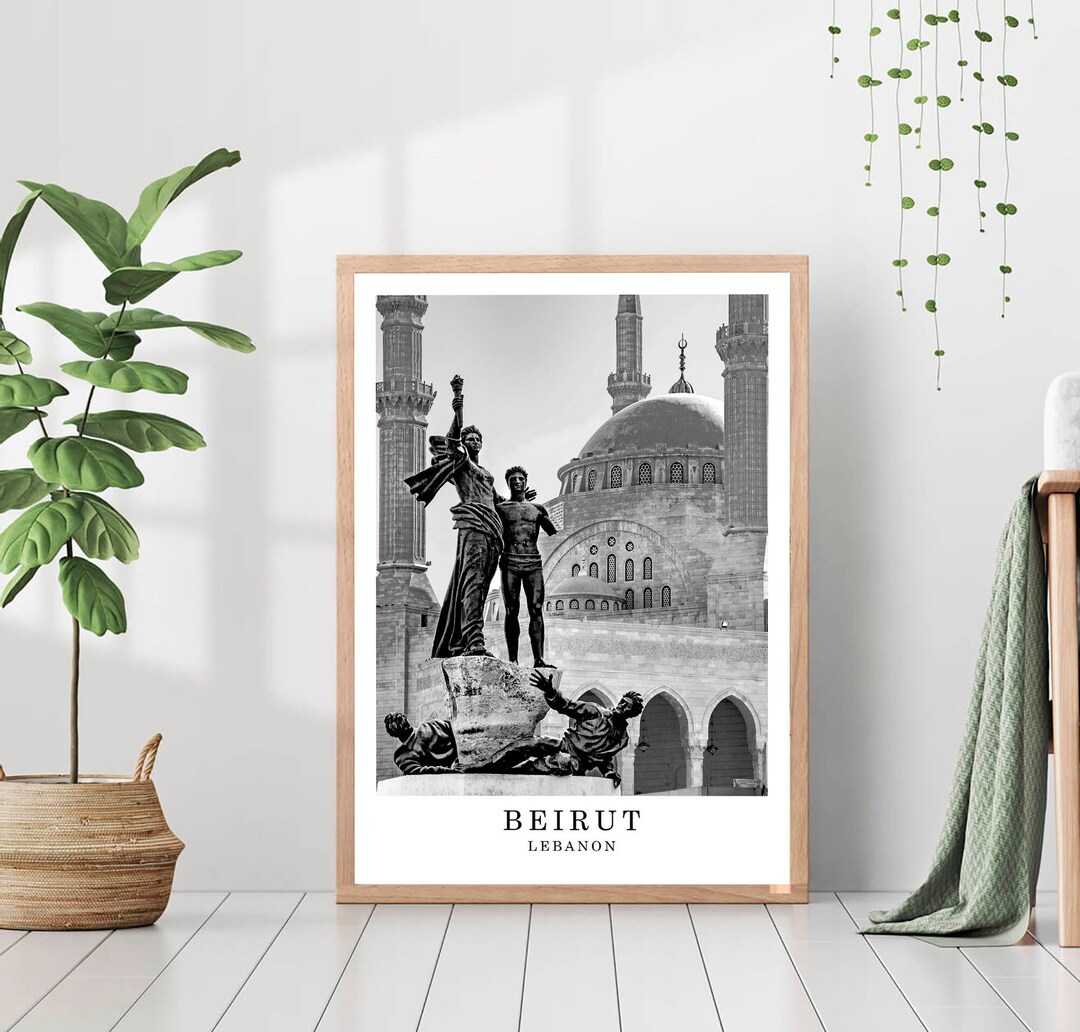 Beirut Travel Poster Beirut Black and White Photo Beirut City Landmark ...