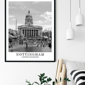 Nottingham Travel Poster Nottingham Black and White Photo Nottingham ...