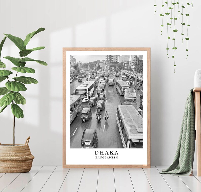 Dhaka City Poster Dhaka Black and White Photo Dhaka City Landmark Poster Dhaka Travel Print ...