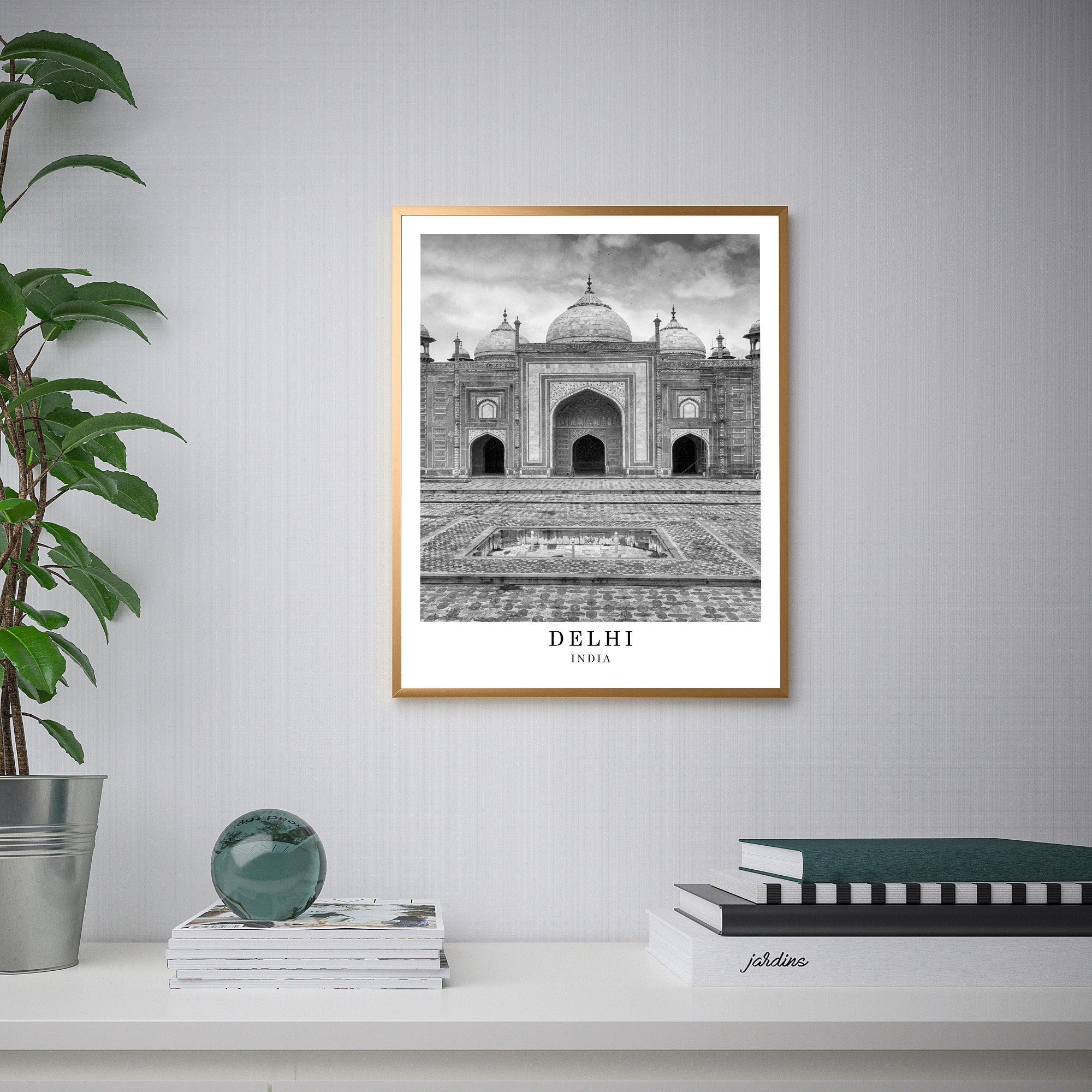 Delhi India Travel Poster Delhi Black and White Photo Delhi City ...