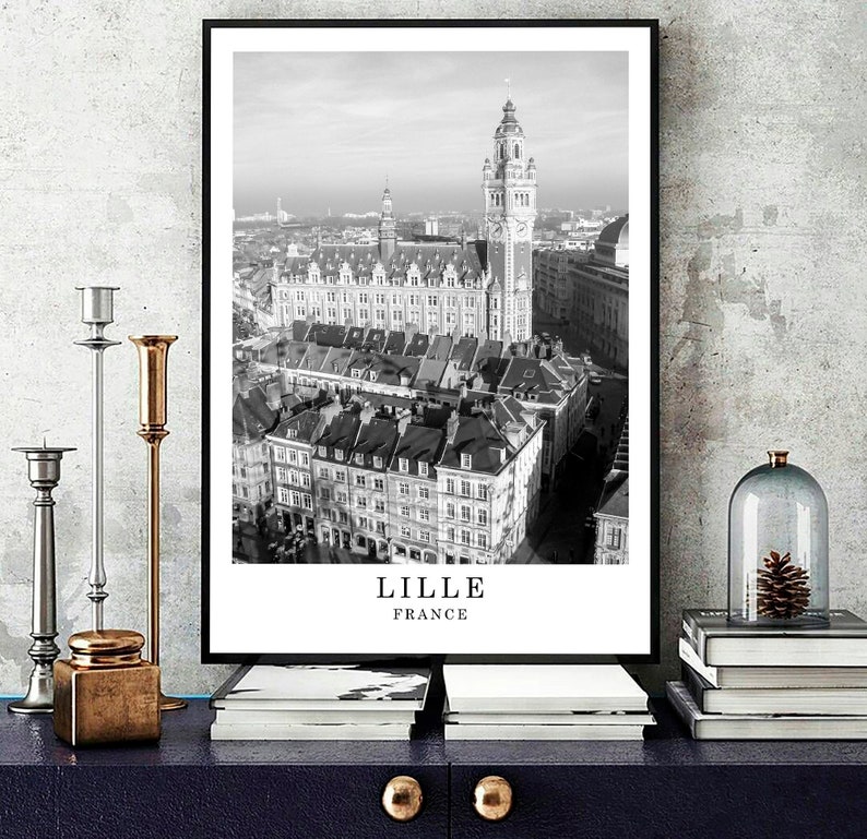 Lille France Travel Poster Lille Black and White Photo Lille Wall Art ...