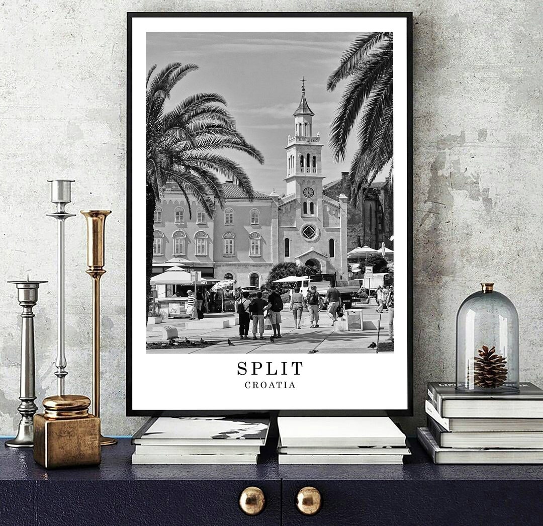Split Croatia Travel Poster Split Black and White Photo Split Wall Art ...