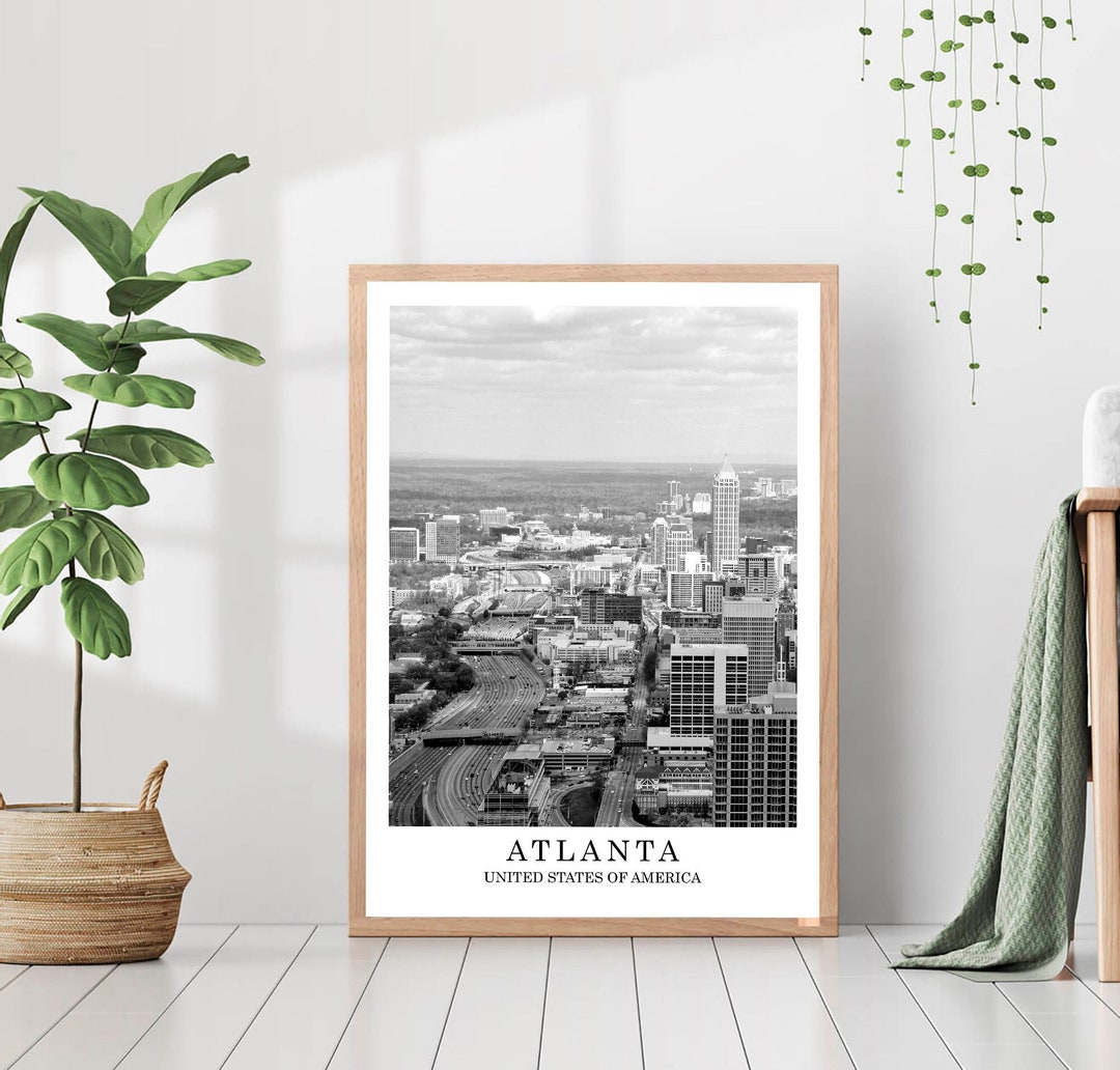 Atlanta Travel Poster Atlanta Black White Photo Atlanta City Landmark ...