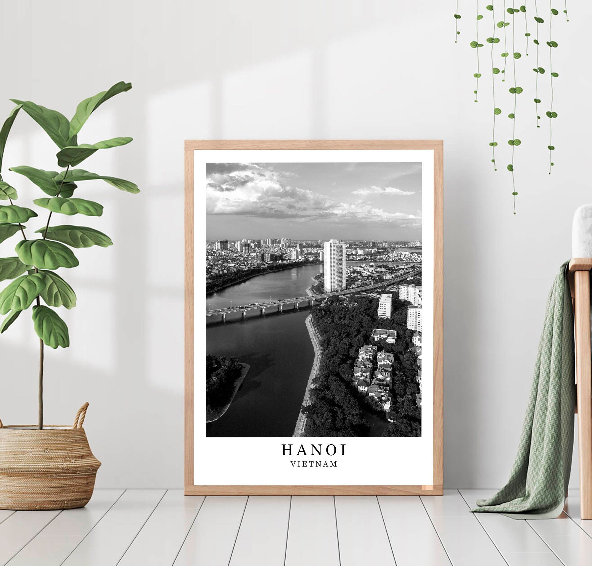 Hanoi City Poster Hanoi Black and White Photo Hanoi City Landmark ...