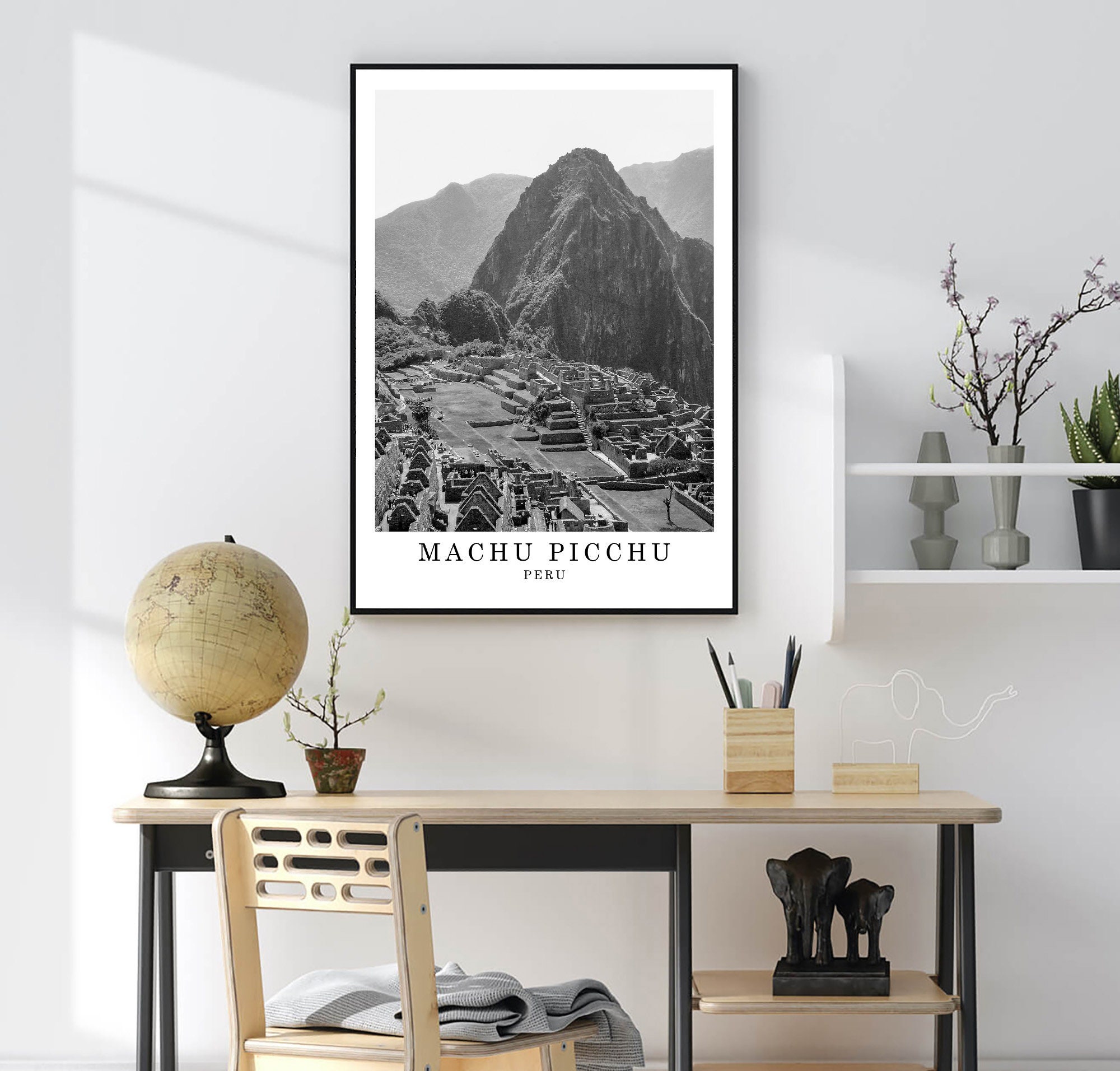Machu Picchu Peru Travel Poster Machu Picchu Black & White Photo Machu ...