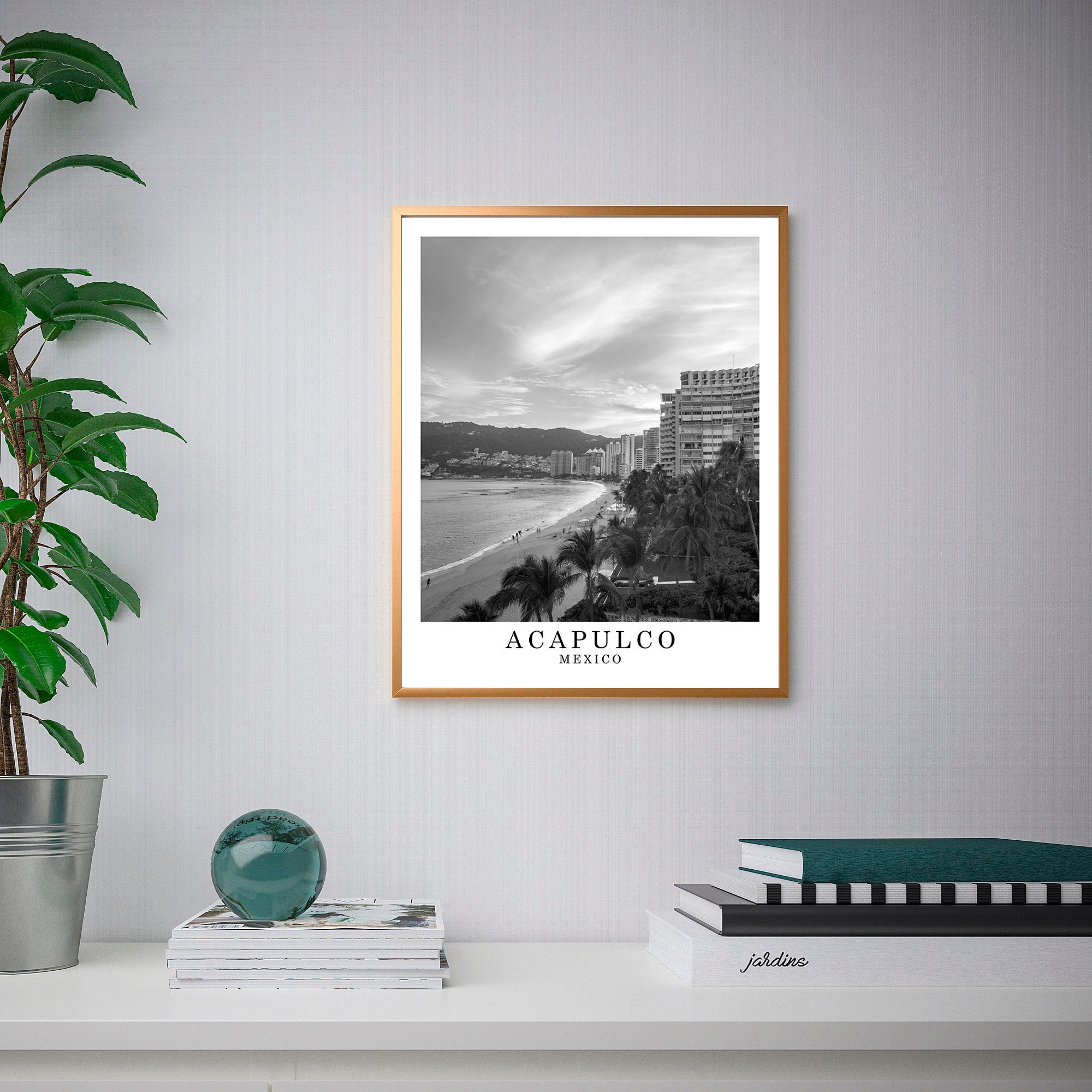 Acapulco Digital Print Black White Photo Acapulco City Landmark ...