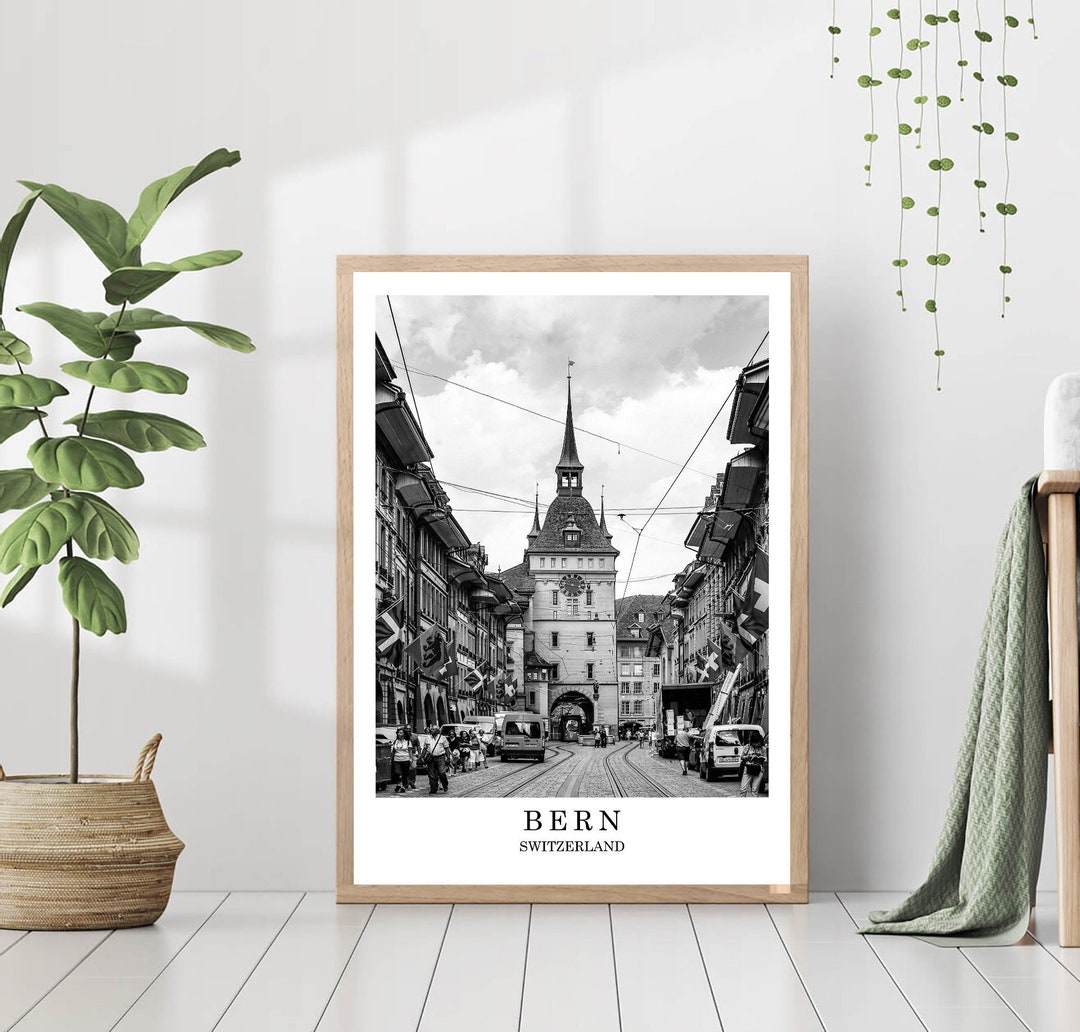Bern Switzerland Travel Poster Black and White Bern Photo Bern City ...