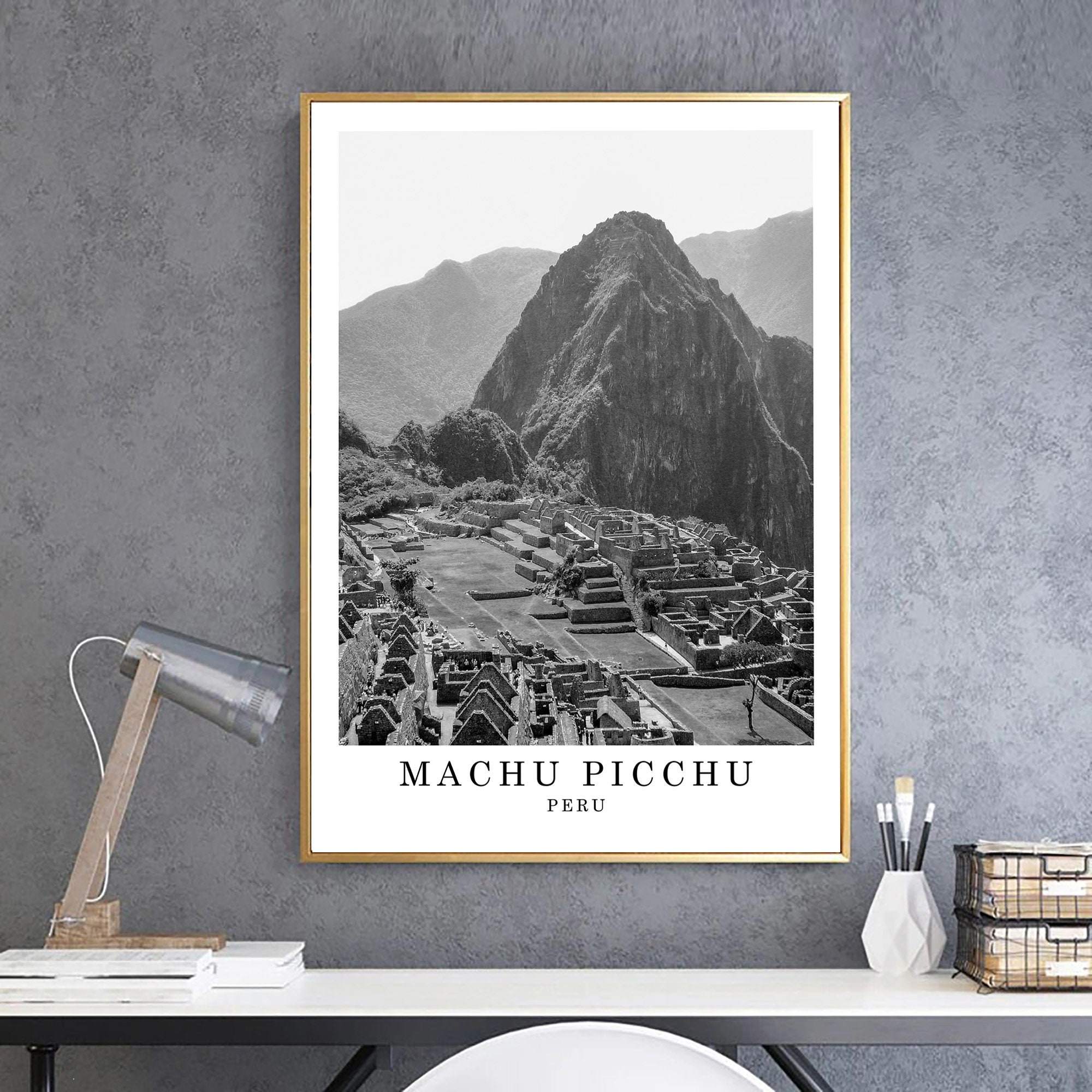 Machu Picchu Peru Travel Poster Machu Picchu Black & White Photo Machu ...