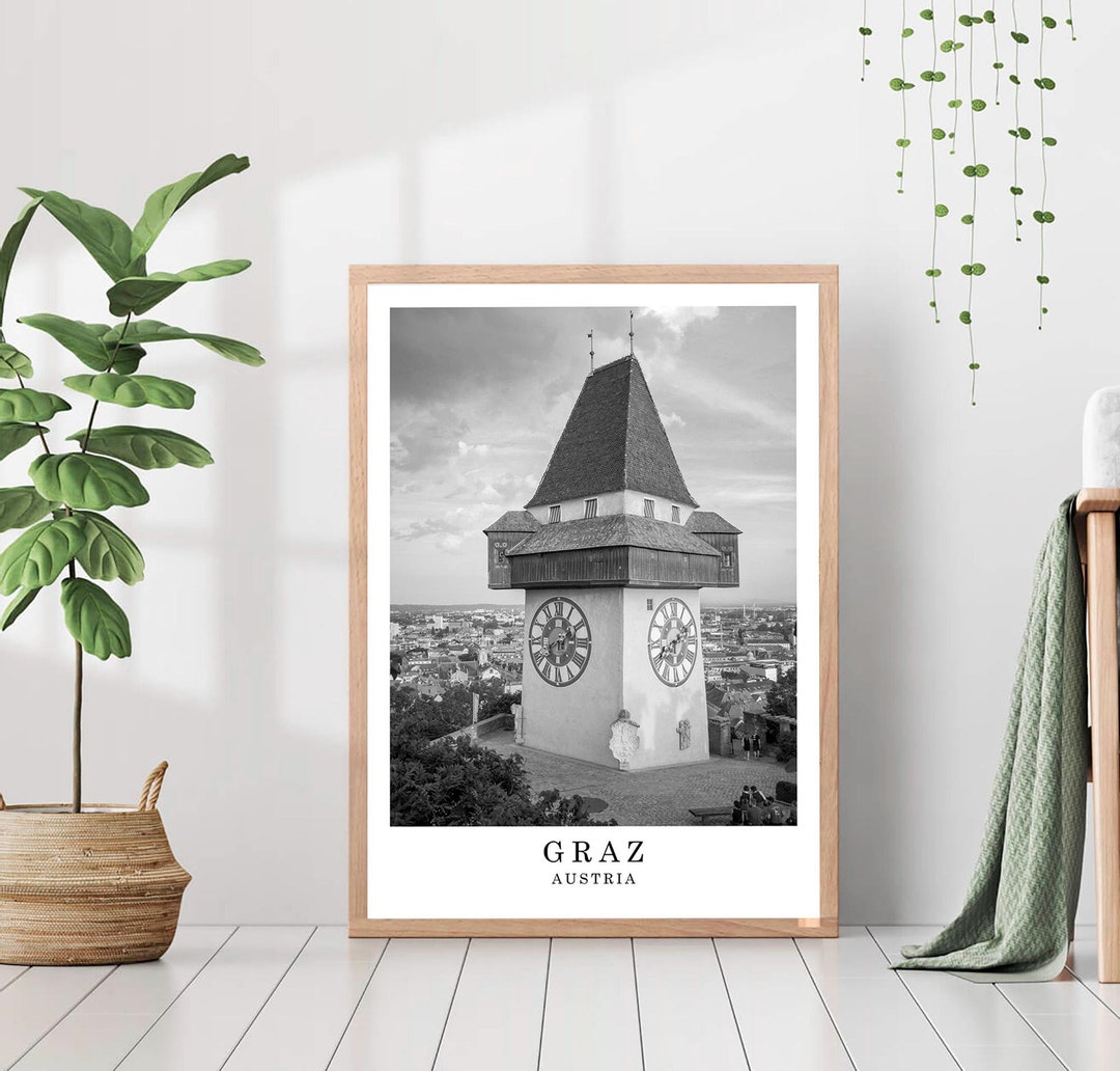 Graz Travel Print Black and White Photo Graz City Poster Graz Austria ...