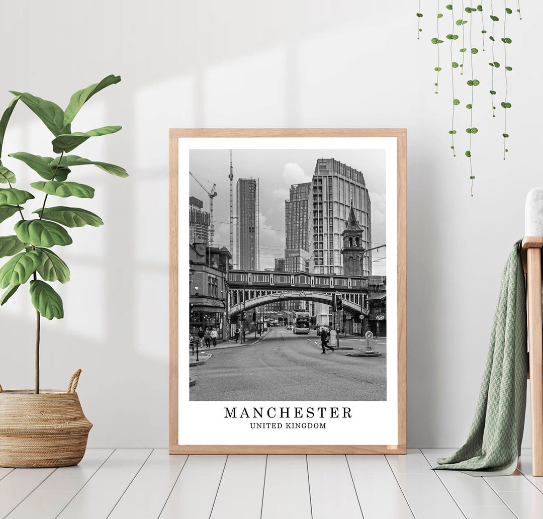 Manchester Travel Print Manchester Black and White Photo Manchester ...
