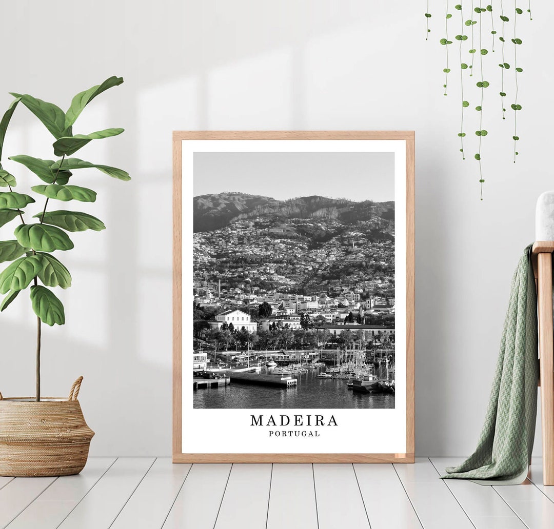 Madeira Travel Poster Madeira Black and White Photo Madeira City ...