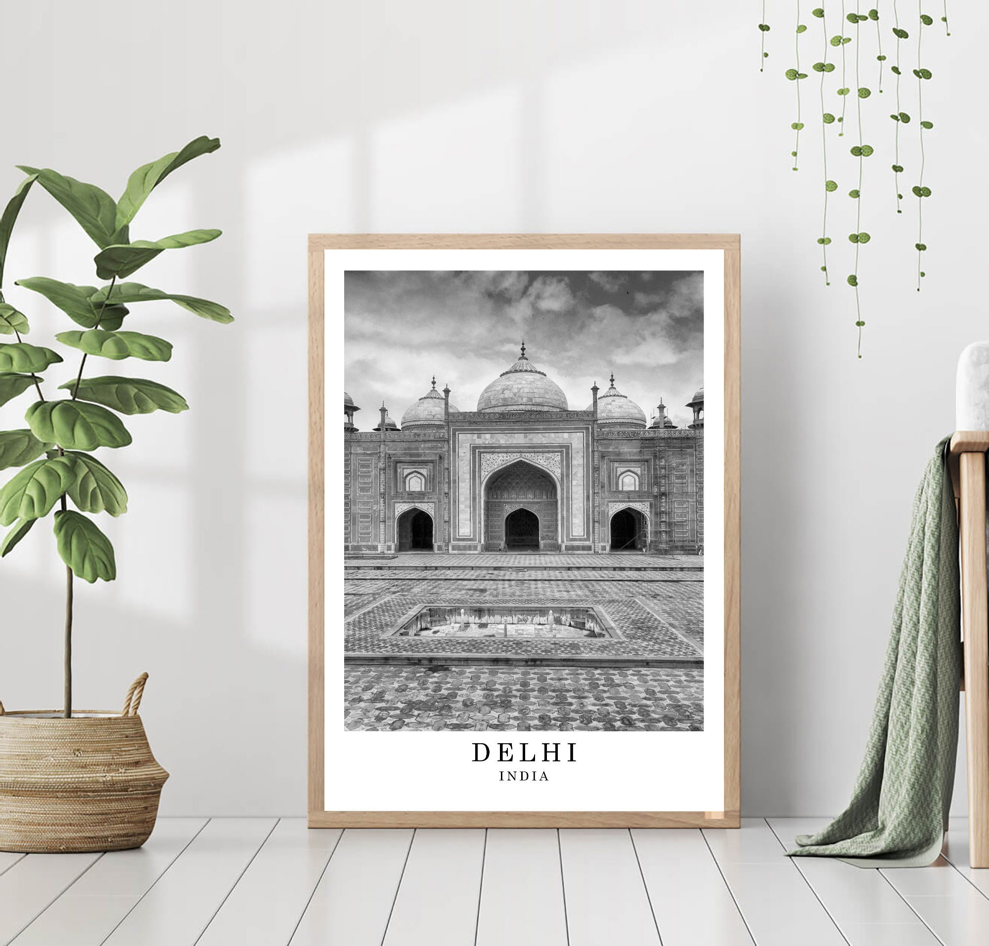 Delhi India Travel Poster Delhi Black and White Photo Delhi City ...