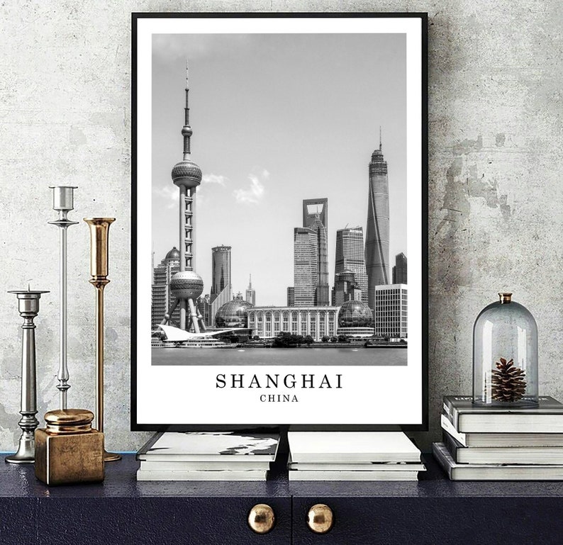 Shanghai China Travel Print Shanghai Black and White Photo Shanghai ...