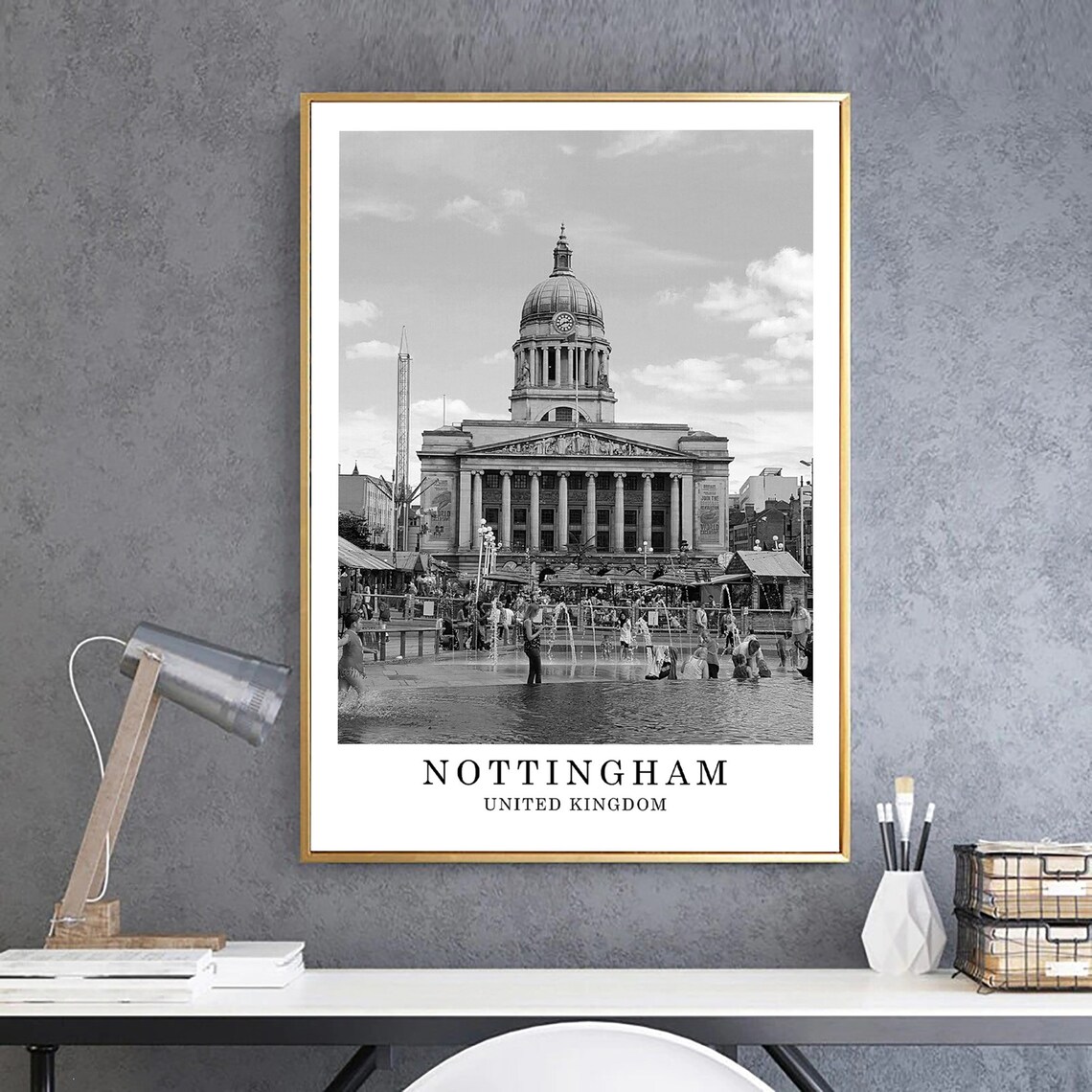Nottingham Travel Poster Nottingham Black and White Photo Nottingham ...