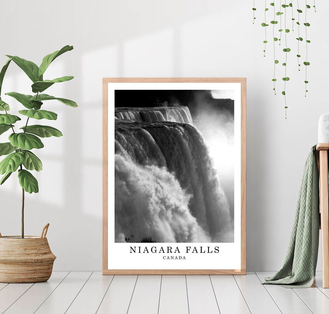 Niagara Falls Travel Print Black & White Niagara Falls Poster Niagara ...