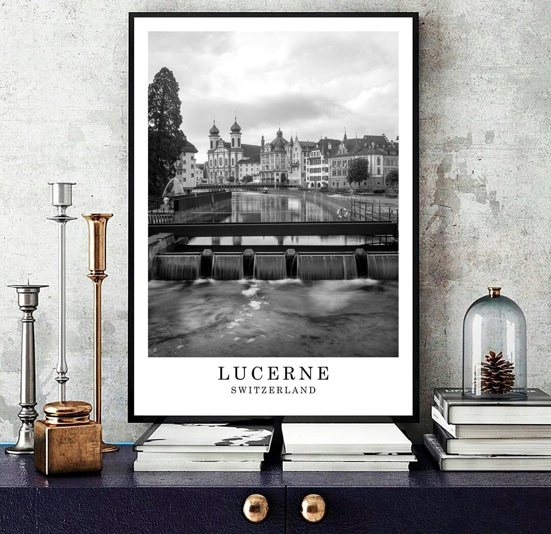 Lucerne Travel Print Lucerne City Poster Lucerne Switzerland Wall Art ...
