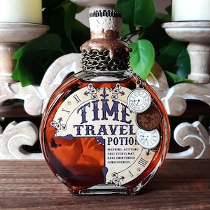 Time Travel Potion Bottle: Steampunk Apothecary Decor With Clock Charms ...