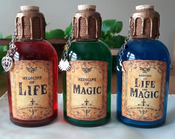 The Legend of Zelda Red, Green and Blue 3 Potion Bundle Inspired by the ...