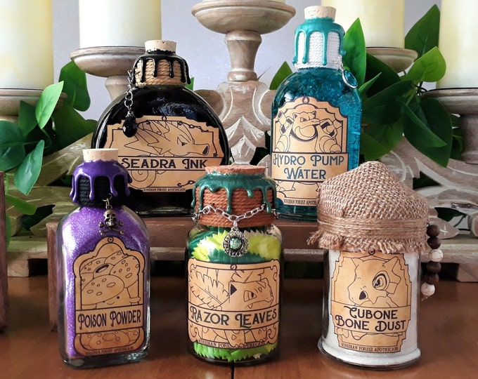 Pokemon Themed Apothecary Set (hydropump Water, Seadra Ink, Poison ...