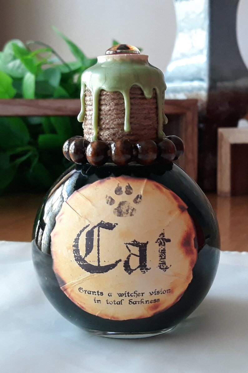 The Witcher CAT Decorative Magic Potion Bottle With - Etsy