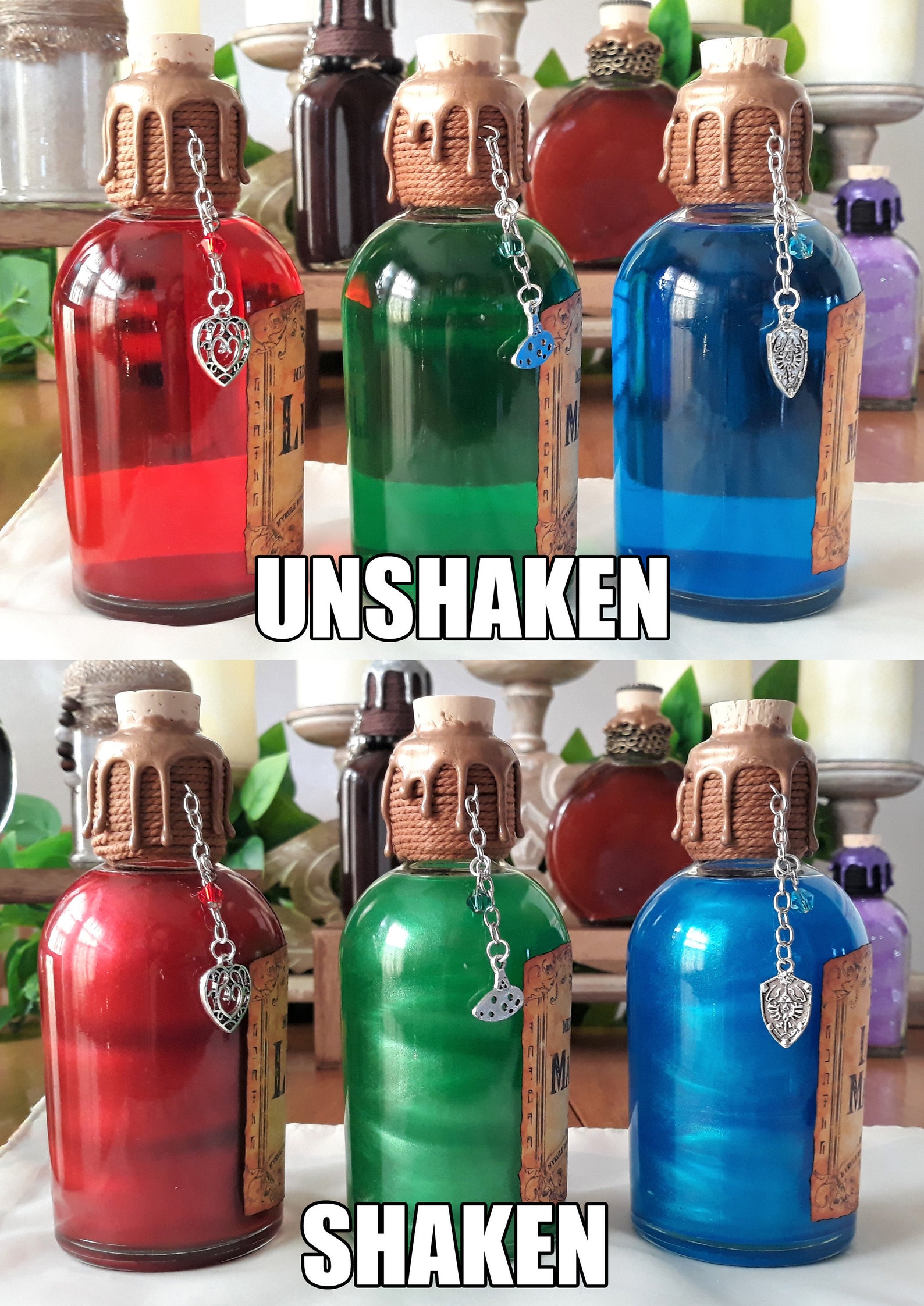 The Legend of Zelda Red Green and Blue 3 Potion Bundle - Etsy