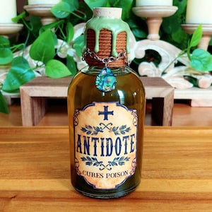 Final Fantasy Inspired ANTIDOTE Potion Bottle With Magical Swirling ...