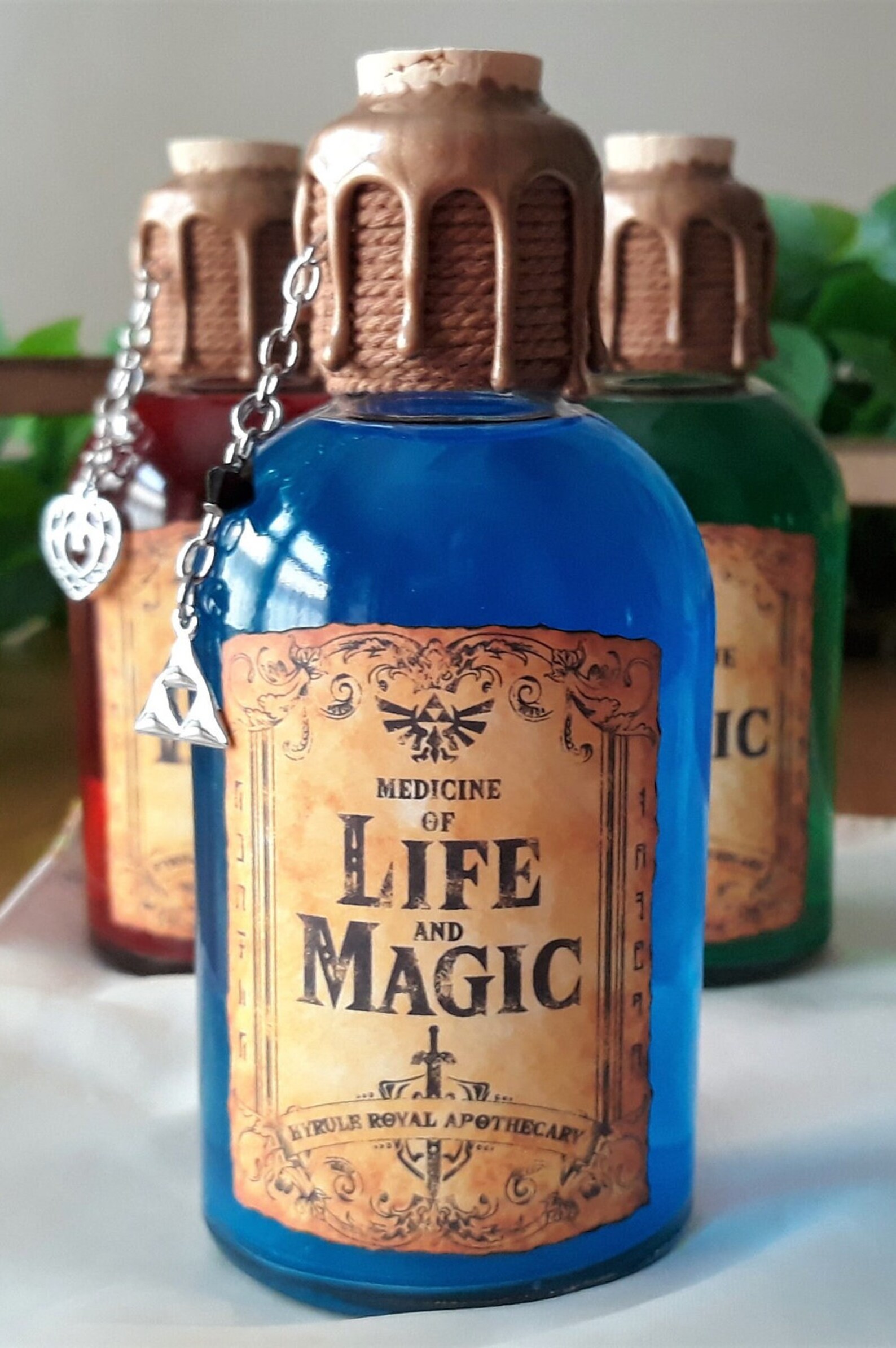 The Legend of Zelda Red Green and Blue Potions Inspired by - Etsy