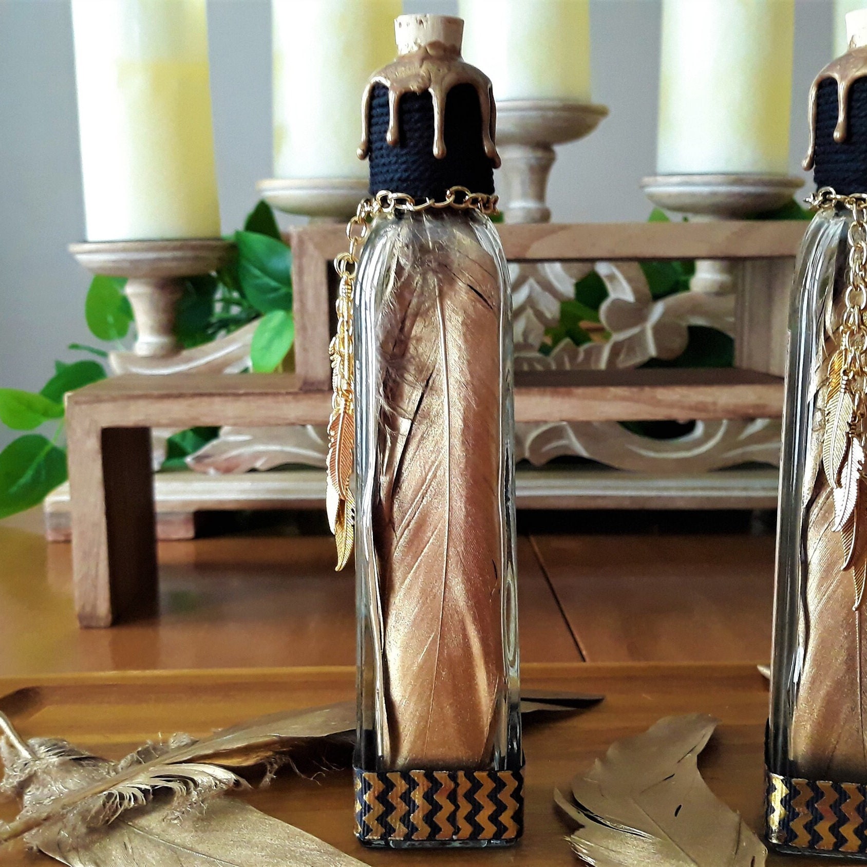 Golden Chocobo Feathers Inspired by Final Fantasy / Apothecary Bottle ...