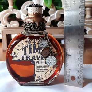 Time Travel Potion Bottle: Steampunk Apothecary Decor With Clock Charms ...