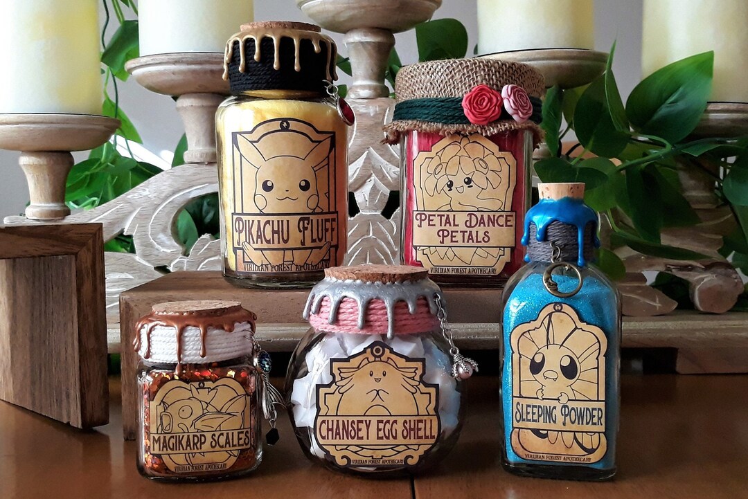 Pokemon Themed Apothecary Set 2 pikachu Fluff Magikarp - Etsy