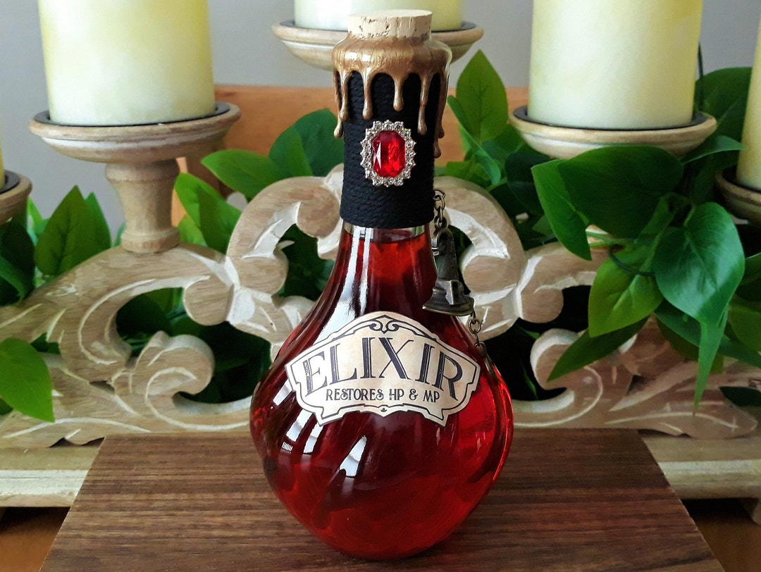 FINAL FANTASY Inspired ELIXIR Potion Bottle With Magical Swirling ...