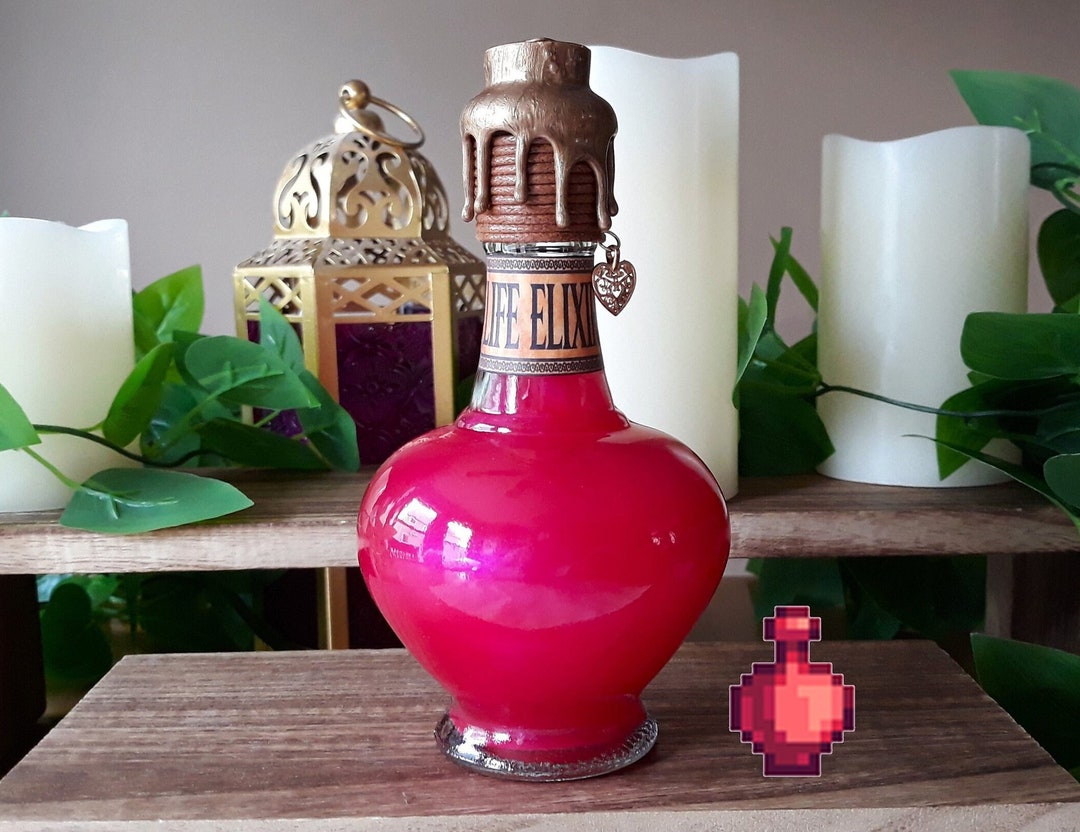 Stardew Valley Inspired LIFE ELIXIR Replica Potion Bottle With Magical Swirling Effect / Gaming ...