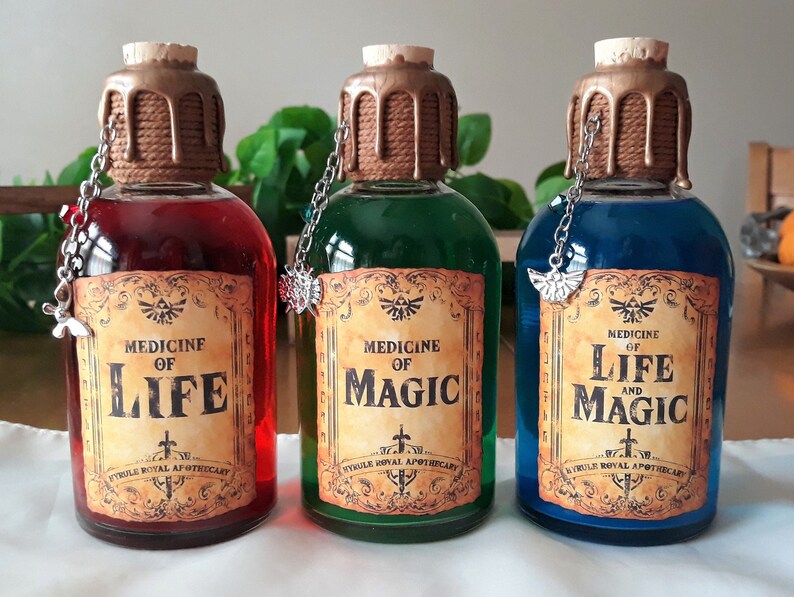 The Legend of Zelda Red Green and Blue 3 Potion Bundle - Etsy